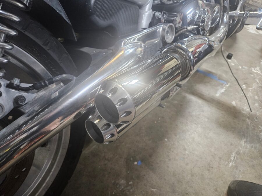 VRSC StreetFighter Chrome Short Bullets - ForceWinder Motorcycle Intakes